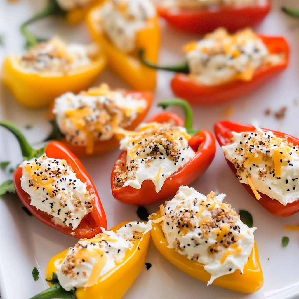 Everything Cream Cheese Stuffed Mini Bell Peppers